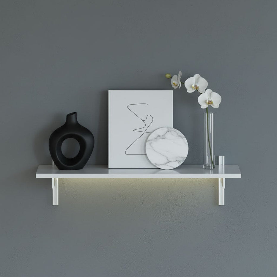 M-Float Floating Aluminum Shelf with LED Channel – Modern Shelving NYC